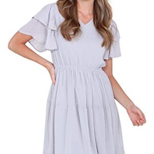 Mikarose Womens The Amy Modest Dress (Faded Blue, XX-Large)