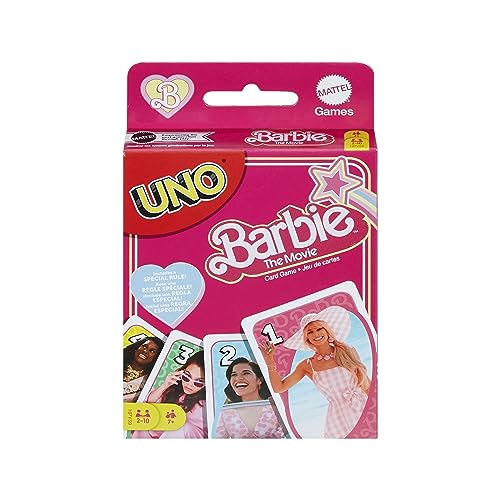 UNO Barbie The Movie Card Game, Inspired by the Movie for Family Night, Game Night, Travel, Camping and Party