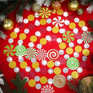 16.5ft Christmas Candy Cane Garlands Xmas Peppermint Garland Ornaments for Christmas Tree Glitter Holiday Tree Garland for Christmas Tree Wreaths Home Fireplace Decorations (Round)