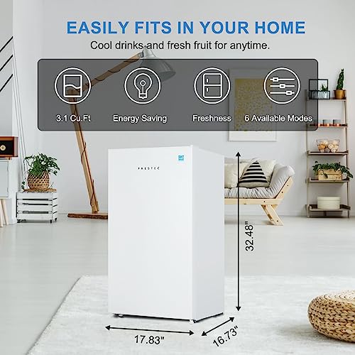 Frestec 3.1 CU' Mini Refrigerator, Compact Refrigerator, Small Refrigerator with Freezer, White (FR 310 WH)