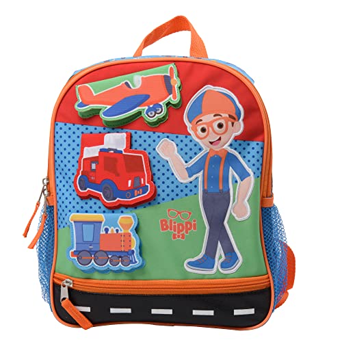 Blippi Vehicle Fun Interactive Mini Backpack For Kids, Boys & Girls Pre-School School Bag With Padded Back And Adjustable Straps,Versatile 12"