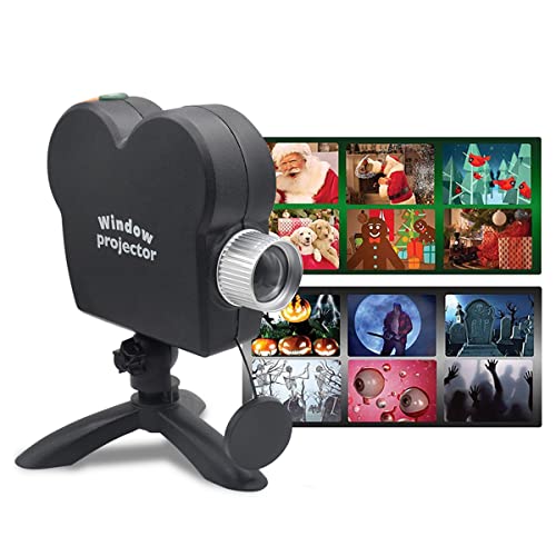 Halloween Window Projector, Halloween Projector Lights with a Tripod, Christmas Led Projector Lights, 12 Patterns,for Perfect Christmas and Halloween Outdoor Decorations