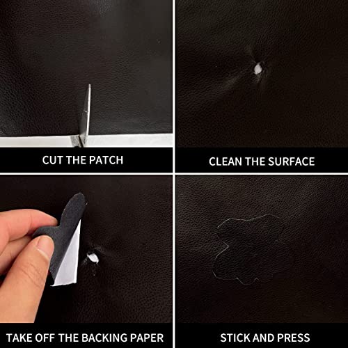 Shagoom Leather Repair Patch, 17X79 inch Repair Patch Self Adhesive Waterproof, DIY Large Leather Patches for Couches, Furniture, Kitchen Cabinets, Wall (17X79 inch, Coffee)