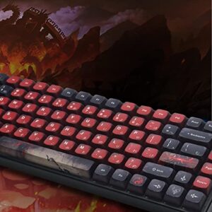 Red and Black Keycaps Japanese 132 Keys, XDA Profile PBT Keyboard Keycaps Full Set, Custom Dye Sublimation Keycaps for 60% 65% 100% Cherry Gateron MX Switches Mechanical Keyboard(with 1.75U Shift)