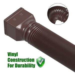 YOTODY Rain Gutter Downspout Extensions Flexible,Down Spout Drain Extender Diverter Extendable from 21 to 60 in,Screws for Included (Brown)