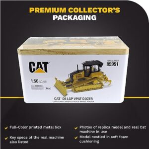 Diecast Masters 1:50 Caterpillar D5 LGP Track-Type Tractor (VPAT Blade) | High Line Series Cat Trucks & Construction Equipment | 1:50 Scale Model Diecast Collectible Model 85951