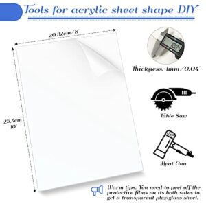 14 PCS 8" x 10" Acrylic/Plexiglass Sheets, Clear Shatterproof Plastic Sheet Panels Flexible with Protective Films for Wedding Signs Picture Frame Glass Replacement Projects Display(0.04" Thick)