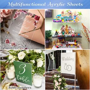 14 PCS 8" x 10" Acrylic/Plexiglass Sheets, Clear Shatterproof Plastic Sheet Panels Flexible with Protective Films for Wedding Signs Picture Frame Glass Replacement Projects Display(0.04" Thick)