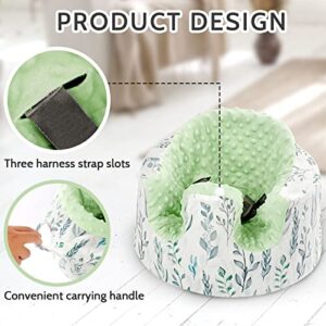 DILIMI Minky Seat Cover, Removable Ultra Soft Comfortable Warm Seat Slipcover for Baby Girl and Boy, Green Leaf