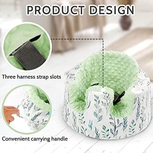 DILIMI Minky Seat Cover, Removable Ultra Soft Comfortable Warm Seat Slipcover for Baby Girl and Boy, Green Leaf