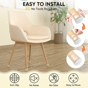 BALEINE 16 Pack Silicone Chair Leg Floor Protectors, Stool Leg Protectors Cap, Non-Slip Chair Leg Caps for Hardwood Floors (Clear & Large, 16 Pack)