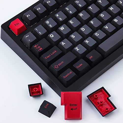 Hyekit Keycaps 172 Keys Custom Keycaps Double Shot ABS Keycap Set 6.25u 7u Cherry Profile for Cherry Gateron MX Switches Mechanical Keyboard (Evil Dolch)