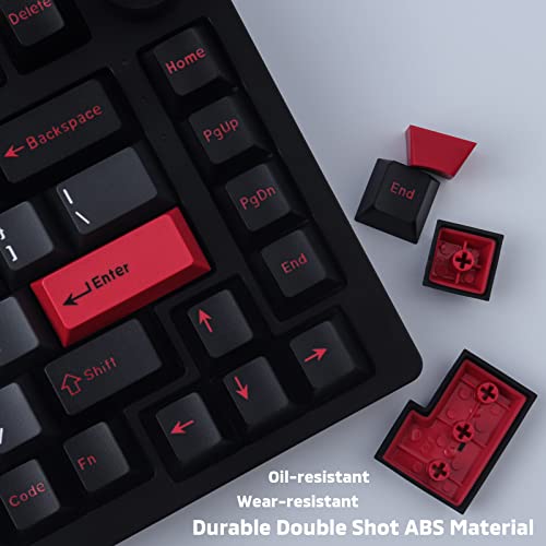 Hyekit Keycaps 172 Keys Custom Keycaps Double Shot ABS Keycap Set 6.25u 7u Cherry Profile for Cherry Gateron MX Switches Mechanical Keyboard (Evil Dolch)