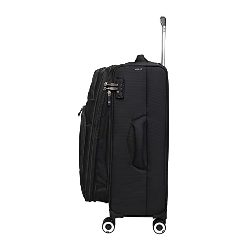 it luggage Intrepid 27" Softside Checked 8 Wheel Expandable Spinner with TSA Lock, Black