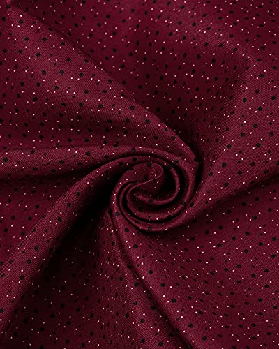 J.VER Men's Casual Long Sleeve Dress Shirt Print Business Button Down Shirts Burgundy 3X-Large