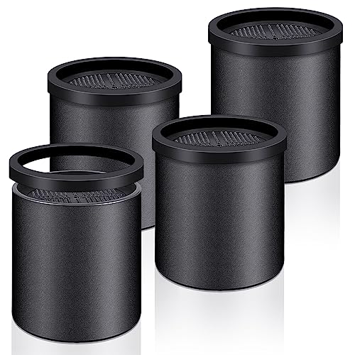 Twakashic Bed Risers 4 Inch, Round Furniture Risers Lifts with No-Slip Mats for Dorm Bed Frame, Heavy Duty Bed Stilts for Desk Table Chair Extenders (Set of 4, Black)