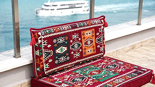 Authentic Arabic Majlis, Daybed Sofa, Arabic Floor Couch, Reading Loveseats, 8" Thickness Floor Seating Set, Moroccan Cushion