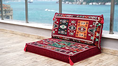 Authentic Arabic Majlis, Daybed Sofa, Arabic Floor Couch, Reading Loveseats, 8" Thickness Floor Seating Set, Moroccan Cushion