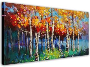 artmaple paint by number for adults beginner students, ideal gift choice for birthday,anniversary or any festival.diy acrylic painting kit for room decor (12x24, birch forest)