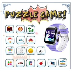 ROMONLON Kids Smart Watch Girls Boys - Smart Watch for Kids Watches Ages 4-12 Years with 16 Learning Games Alarm Clock Music Player Calculator Recorder Flashlight Children Toys Gifts