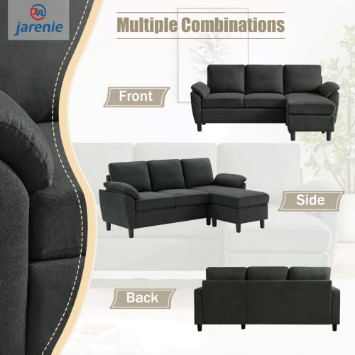 Jarenie 79" Convertible Sectional Sofa, Modern L Shaped 3-Seater Couches with Reversible Chaise for Living Room, Apartment and Small Space, Black