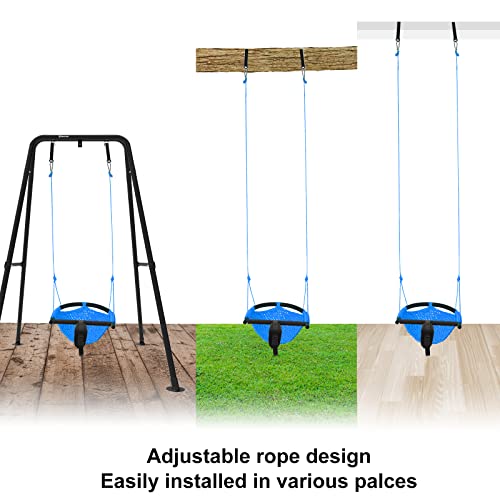 Hi-Na Kids Swing Seats Indoor Hand-Made Kids Swing with Adjustable Rope Outdoor Swing Seat Tree Swing Seat for Kids for Backyard Swing Seat for Kids for Playground Child Swing for Outside (Blue)