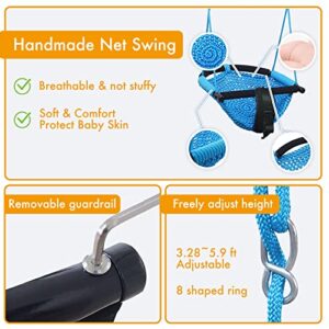 Hi-Na Kids Swing Seats Indoor Hand-Made Kids Swing with Adjustable Rope Outdoor Swing Seat Tree Swing Seat for Kids for Backyard Swing Seat for Kids for Playground Child Swing for Outside (Blue)