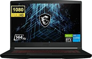 msi 15.6" fhd 144hz gaming laptop, intel core i5-11400h processor, nvidia geforce rtx 3050, 16gb ddr4 ram, 1tb pcie ssd, wifi, webcam, backlit keyboard, windows 11 home, black