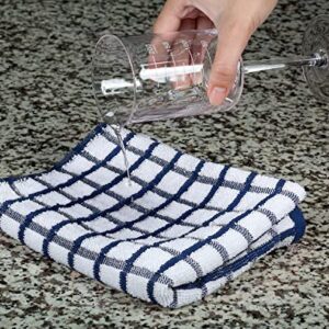 White Classic [12 Pack] Premium Dish Cloths for Kitchen - Heavy Duty Absorbent 100% Cotton 410 GSM Terry Kitchen Towels, 12x12 (Multi)