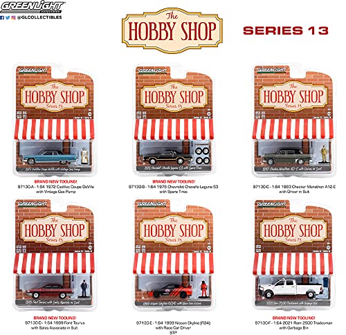 Greenlight 97130 The Hobby Shop Series 13 Complete Set of Six (6) Diecast Models 1:64 Scale