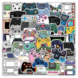 50 pcs retro gamepad stickers game controller decals for water bottle hydro flask laptop luggage car bike bicycle vinyl waterproof gaming stickers pack