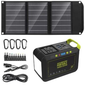 marbero portable power station with solar panel kit solar generator included 110v laptop charger for outdoor home camping emergency rv