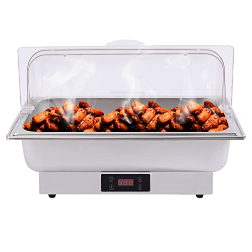 NG NOPTEG Chafing Dish Buffet Set, Electric Chafing Dish,Buffet Servers and Warmers Professional Chaffing Server Set Commercial Chafer for Catering Parties,Buffets,(110V 600W One-Tray)