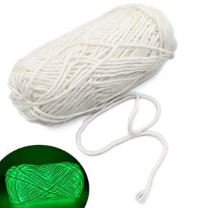 glow in the dark yarn,crochet yarn bulk 60 yards of soft yarn for crocheting diy arts crocheting and knitting mini project glow in the dark party (white)