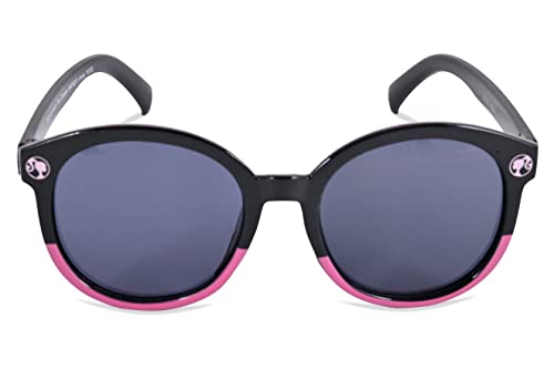 Barbie Girl's Cat Eye Sunglasses and Handled Hard Case Set (Pink-White-Black)