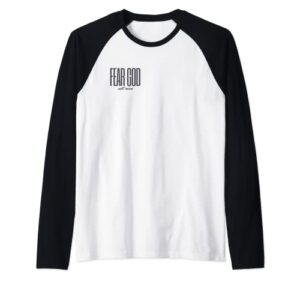 fear god not men christian mens womens youth by 24/15 raglan baseball tee