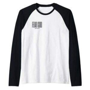 Fear God Not Men Christian Mens Womens Youth by 24/15 Raglan Baseball Tee