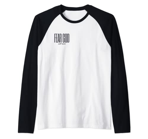 Fear God Not Men Christian Mens Womens Youth by 24/15 Raglan Baseball Tee