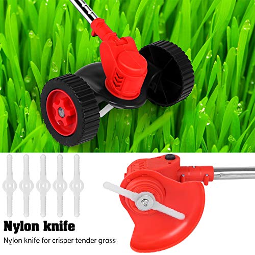 Cordless Grass Trimmer Brush Cutter - 24V Power Weed Wacker Grass Trimmer Lawn Edger with 3 Function Blades Li-Ion Battery, Adjustable Height Weed Eater Tool for Garden and Yard