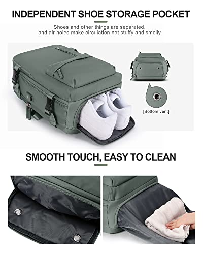 VGCUB Carry on Backpack,Large Travel Backpack for Women Men Airline Approved Gym Backpack Waterproof Business Laptop Daypack,Olive Green