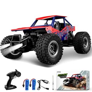 ivgui remote control car for boys 8-12 & age 4-7, 12 mph high speed off road 2.4ghz all terrains rc truck with led headlight & 2 rechargeable batteries, 1:16 rc monster truck, kids car toys