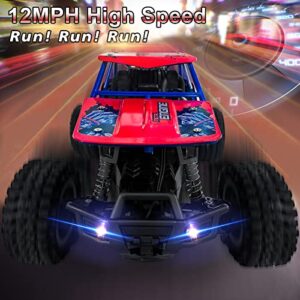 IVGUI Remote Control Car for Boys 8-12 & Age 4-7, 12 Mph High Speed Off Road 2.4Ghz All Terrains RC Truck with LED Headlight & 2 Rechargeable Batteries, 1:16 RC Monster Truck, Kids Car Toys