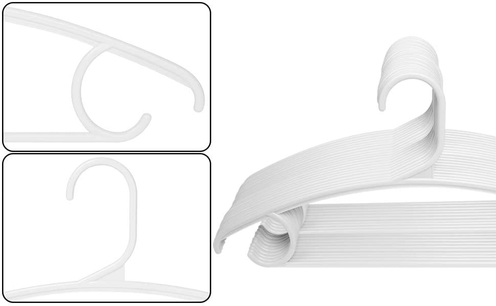 GoodtoU Clothes Hangers 20 Pack - Plastic Clothes Hangers with Hooks - Dorm Room Essentials for College Students - Space Saving White Hangers for Skirts, Shirts, Pants.