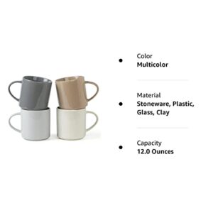 famiware Nebula 4 Pieces Coffee Mug, 12 oz Catering Mugs with Handle for Coffee, Tea, Cocoa, Milk, Multi-color