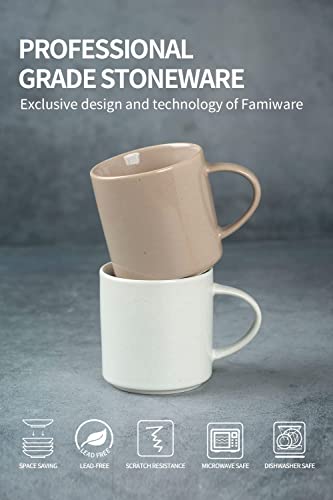 famiware Nebula 4 Pieces Coffee Mug, 12 oz Catering Mugs with Handle for Coffee, Tea, Cocoa, Milk, Multi-color