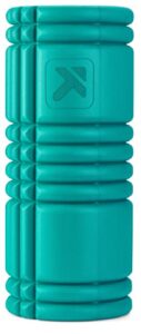 triggerpoint grid patented multi-density foam massage roller for exercise, deep tissue and muscle recovery - relieves muscle pain & tightness, improves mobility & circulation (13"), teal