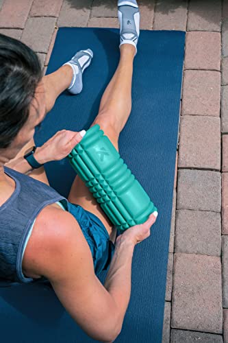 TriggerPoint Grid Patented Multi-Density Foam Massage Roller for Exercise, Deep Tissue and Muscle Recovery - Relieves Muscle Pain & Tightness, Improves Mobility & Circulation (13"), Teal