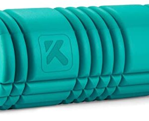 TriggerPoint Grid Patented Multi-Density Foam Massage Roller for Exercise, Deep Tissue and Muscle Recovery - Relieves Muscle Pain & Tightness, Improves Mobility & Circulation (13"), Teal