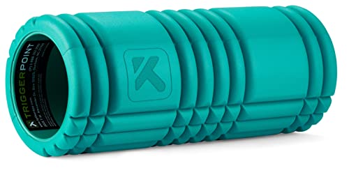 TriggerPoint Grid Patented Multi-Density Foam Massage Roller for Exercise, Deep Tissue and Muscle Recovery - Relieves Muscle Pain & Tightness, Improves Mobility & Circulation (13"), Teal