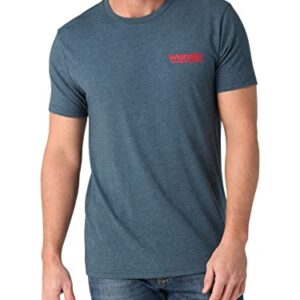 Wrangler Men's Western Crew Neck Short Sleeve Tee Shirt, Navy Original Denim, X-Large